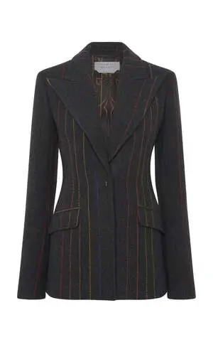 Gabriela Hearst Leiva Pinstripe Wool Cashmere Blazer