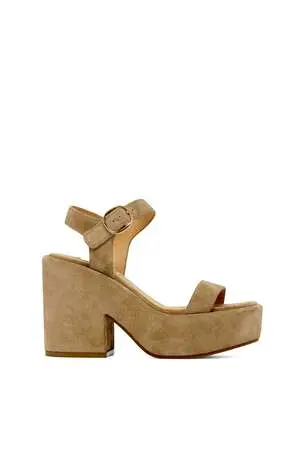 Gabriela Hearst Iman Platform Suede Sandals - Sand