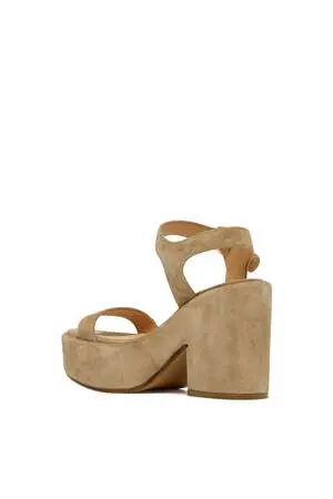 Gabriela Hearst Iman Platform Suede Sandals - Sand