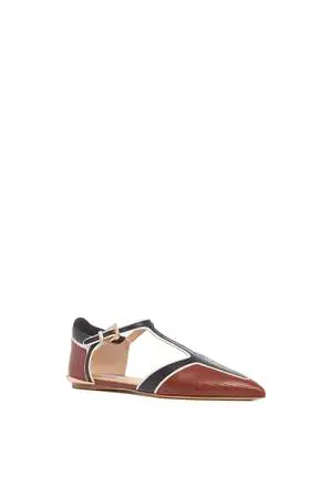 Gabriela Hearst Leya Moto T-strap Flat Shoe