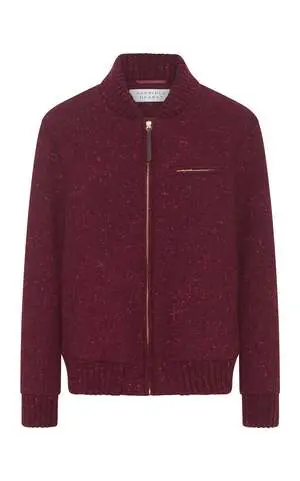 Gabriela Hearst Winslow Bomber In Speckled Cashmere - Bordeaux