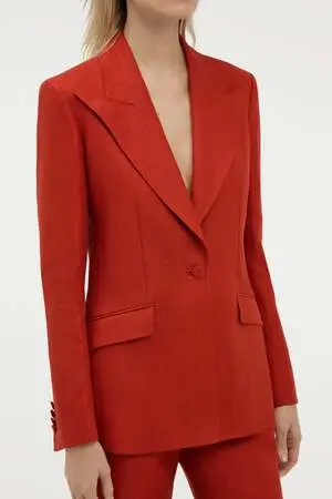 Gabriela Hearst Leiva Linen Twill Blazer - Antelope Orange