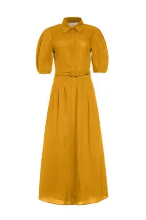 Women's Stretch Cotton Twill Utility Midi Dresses