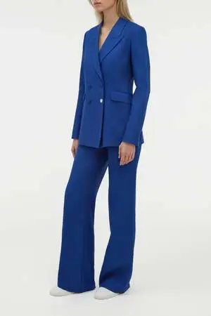 Gabriela Hearst Angela Double Breasted Linen Twill Blazer - Cobalt