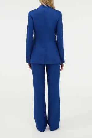 Gabriela Hearst Angela Double Breasted Linen Twill Blazer - Cobalt
