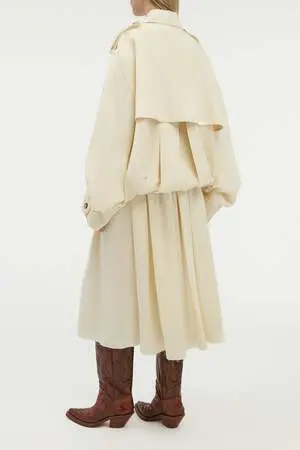 Gabriela Hearst Oversized Textured Linen Slub Trench Jacket