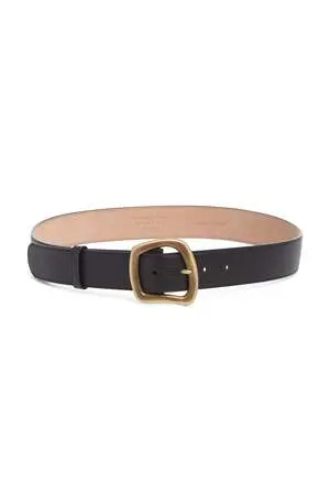 Gabriela Hearst Simone Medium Textured Leather Belt - Black