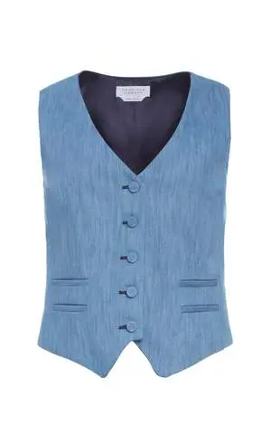 Gabriela Hearst Coleridge Denim Vest - Medium Blue