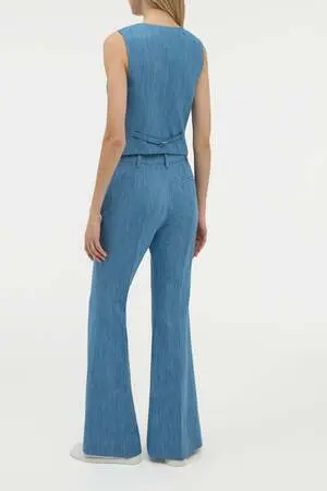 Gabriela Hearst Coleridge Denim Vest - Medium Blue