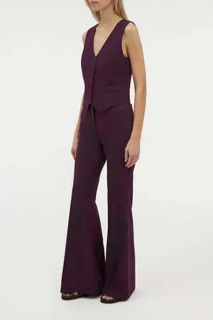 Gabriela Hearst Coleridge Virgin Wool Vest - Bordeaux