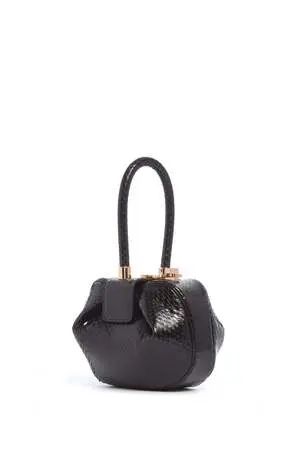 Gabriela Hearst Demi Snakeskin Top Handle Bag - Black