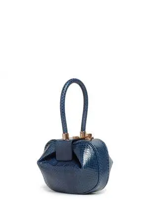 Gabriela Hearst Demi Nina Bag In Snakeskin - Navy