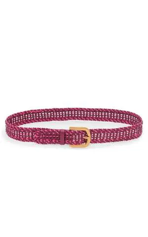 Gabriela Hearst Sam Braided Leather Belt - Fuchsia Multi