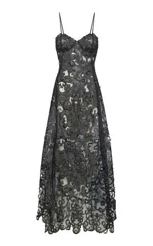 Gabriela Hearst Luma Slip Midi Dress - Black
