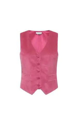 Gabriela Hearst Coleridge Vest - Fuchsia
