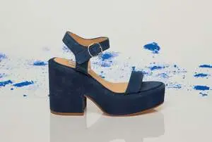 Gabriela Hearst Iman Platform Sandals - Navy