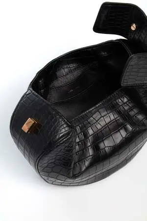 Gabriela Hearst Demi Bag In Crocodile Leather - Black