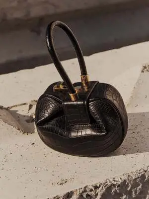 Gabriela Hearst Demi Bag In Crocodile Leather - Black