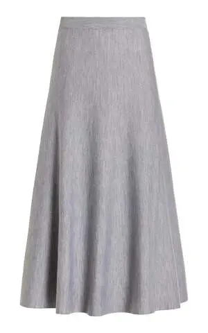 Gabriela Hearst Freddie Knit Midi Skirt In Merino Wool Cashmere - Heather Grey
