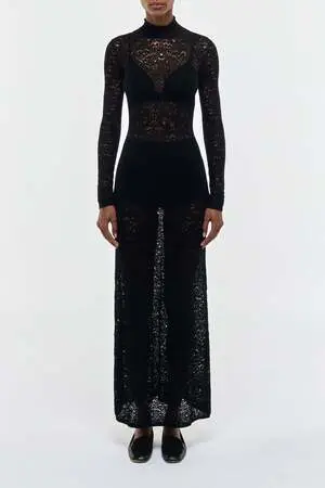 Gabriela Hearst Anya Knit Maxi Dress In Merino Wool Cashmere - Black