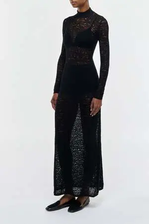 Gabriela Hearst Anya Knit Maxi Dress In Merino Wool Cashmere - Black