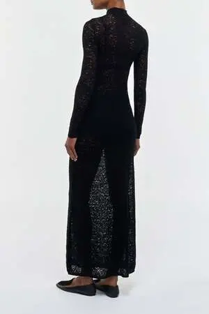Gabriela Hearst Anya Knit Maxi Dress In Merino Wool Cashmere - Black