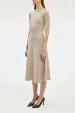 Gabriela Hearst Seymore Knit Midi Dress - Oatmeal