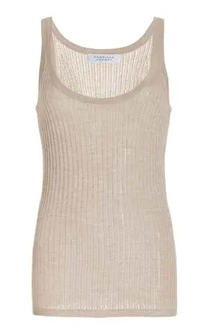 Gabriela Hearst Nevin Pointelle Knit Tank Top - Oatmeal