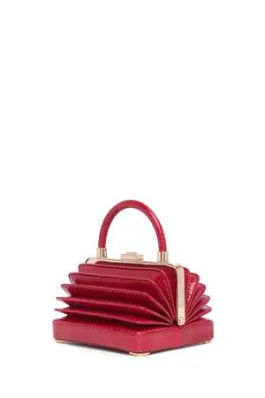 Gabriela Hearst Small Diana Snakeskin Handbag - Red