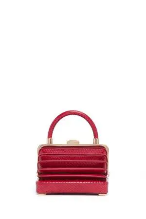 Gabriela Hearst Small Diana Snakeskin Handbag - Red