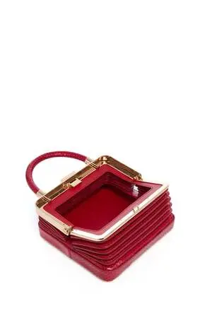 Gabriela Hearst Small Diana Snakeskin Handbag - Red