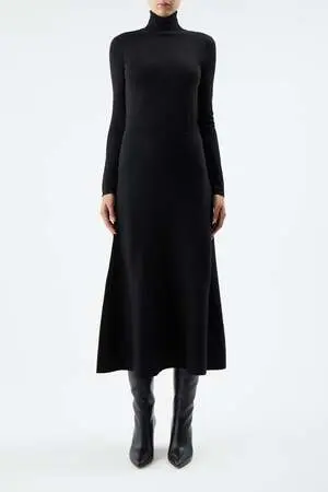 Gabriela Hearst Costa Knit Turtleneck In Cashmere Silk - Black