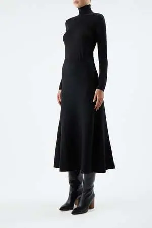 Gabriela Hearst Costa Knit Turtleneck In Cashmere Silk - Black