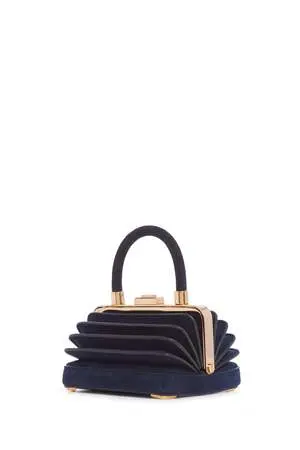 Gabriela Hearst Mini Diana Suede Bag - Navy
