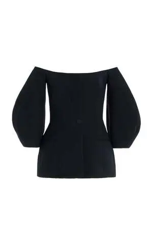 Gabriela Hearst Sawyer Off-the-shoulder Jacket - Black