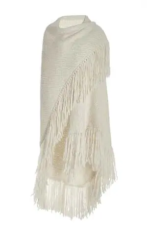 GABRIELA HEARST Lauren Knit Wrap In Ivory Welfat Cashmere