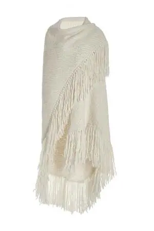 GABRIELA HEARST Lauren Knit Wrap In Ivory Welfat Cashmere