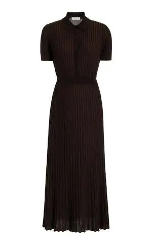 Women's Brown Knit Midi Dresses