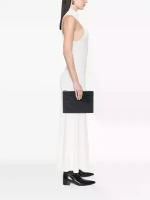 Saint Laurent 2020 Croc Embossed Leather Monogram Clutch Bag