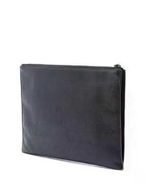 Saint Laurent 2020 Croc Embossed Leather Monogram Clutch Bag