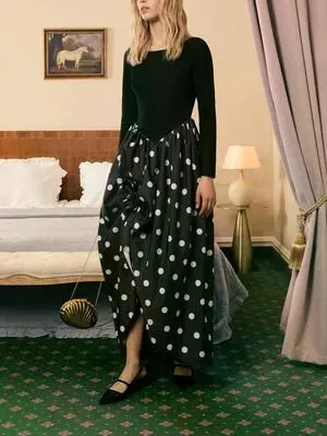 Sleeper Aurora Polka-dot Maxi Dress