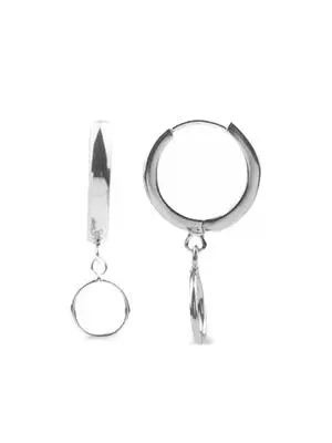 ALL THE LUCK IN THE WORLD Circle-drop Hoop Earrings - Silver