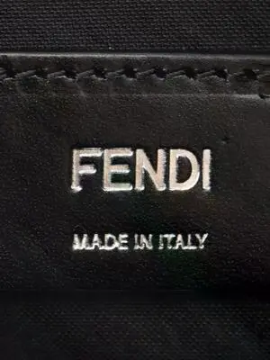 Fendi Leather And Coated Canvas Ff Squared Camera Crossbody Bag - Black