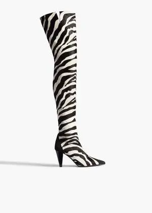 Black and White Calf Hair Boots