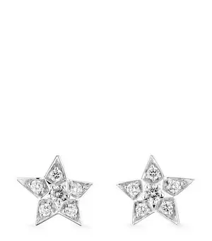 Chanel Comète Géode Stud Earrings - White