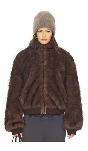 MARRKNULL Hooded Fur Coat