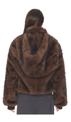 MARRKNULL Hooded Fur Coat