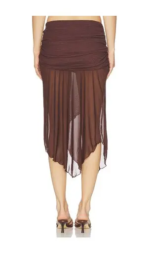 TIGER MIST Zinnia Midi Skirt - Chocolate