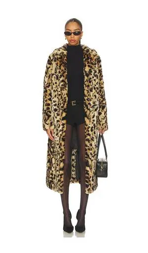 UNREAL FUR Long Song Coat - Light Leopard