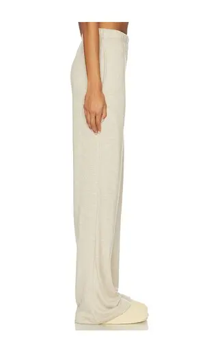 Eterne Oversized Wide Leg Sweatpant - Heather Oatmeal